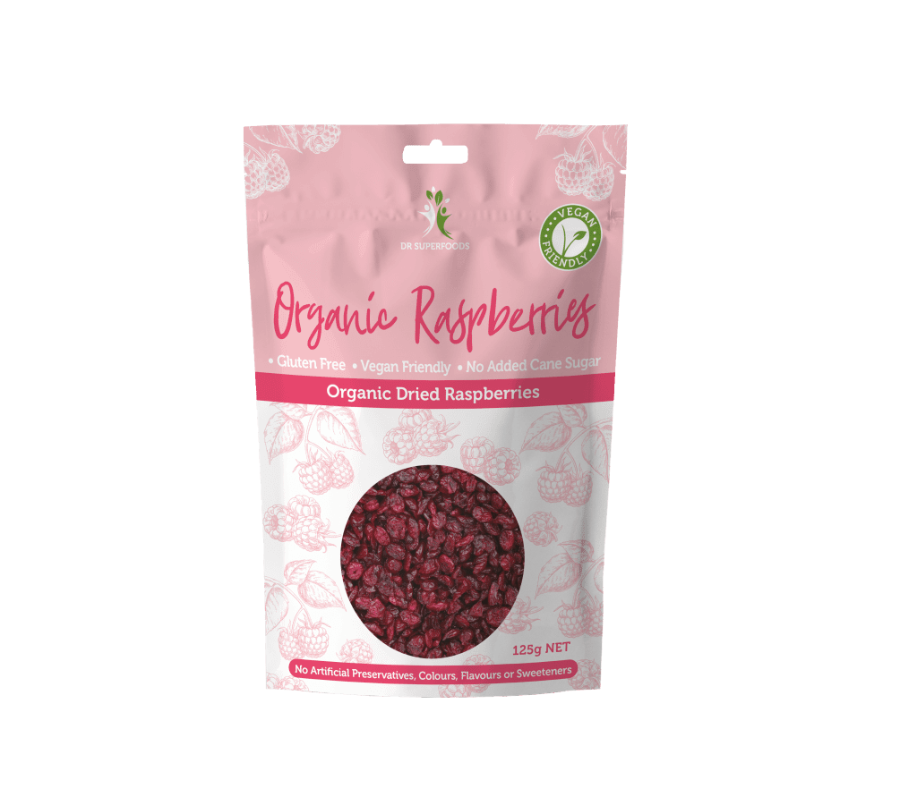 Dried Organic Raspberries – No Added Cane Sugar - Dr Superfoods